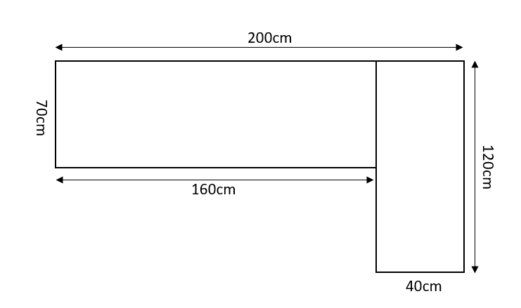 𝗫𝗭 L-Shape Table 100% Rubberwood Table Top Solid Wood Gaming Table ...