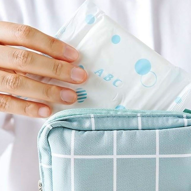 𝐖𝐀𝐓𝐄𝐑𝐏𝐑𝐎𝐎𝐅 Sanitary Pad Napkin Tampon Pouch Large Capacity Makeup ...