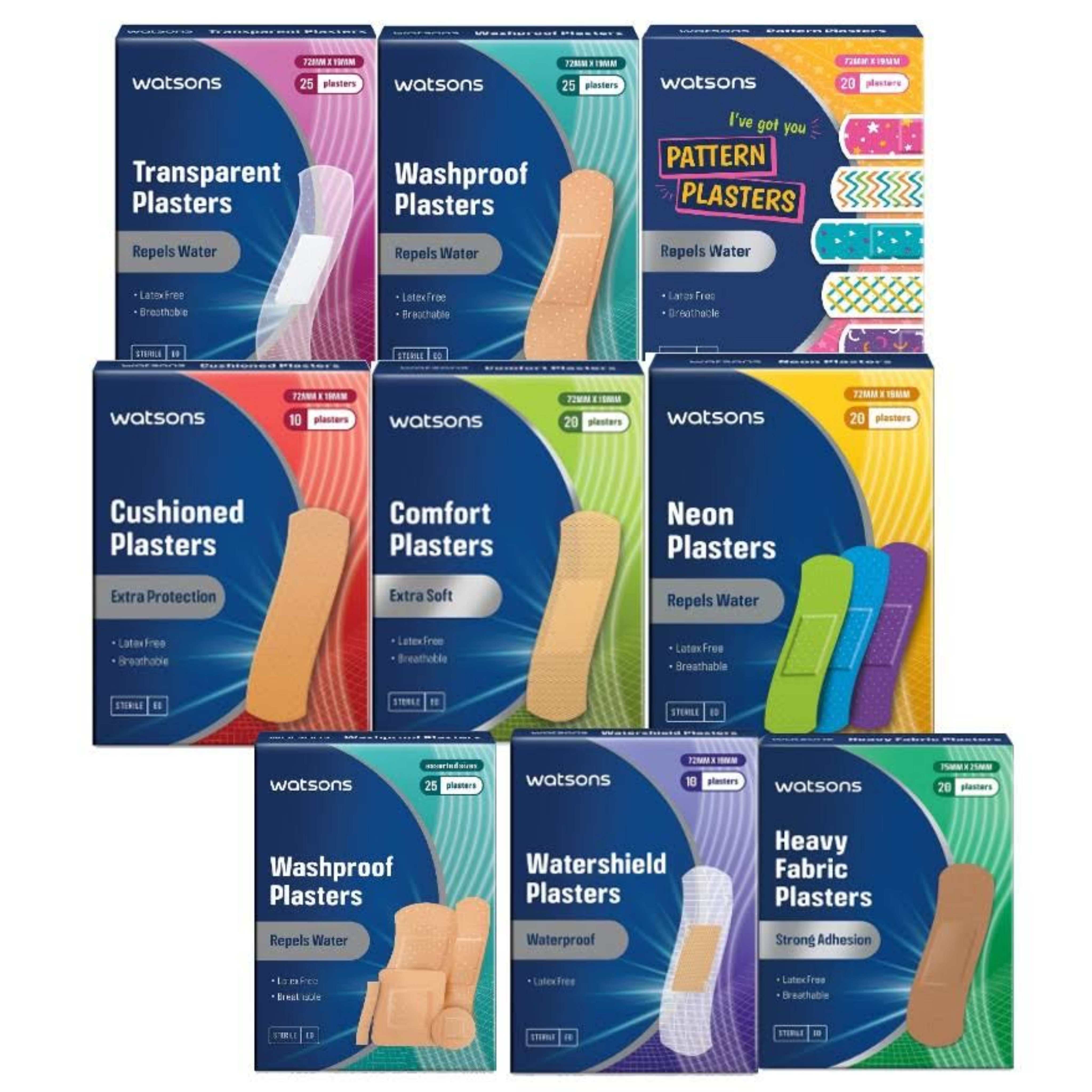 Watsons Watsons Washproof Watershield Transparent Plasters 10s 25s ...