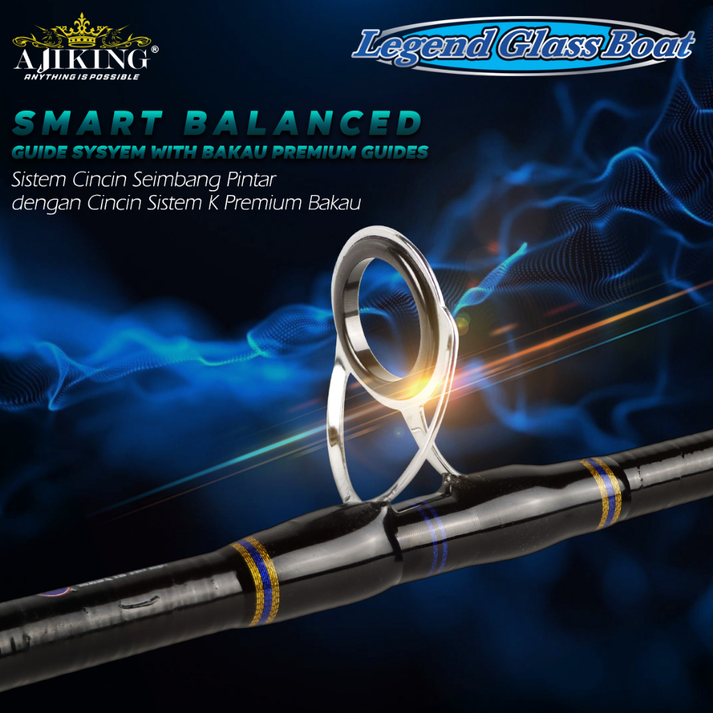(5'0ft-7'0ft) Ajiking Legend Glass Boat Heavy Duty Fishing Rod Max Drag ...