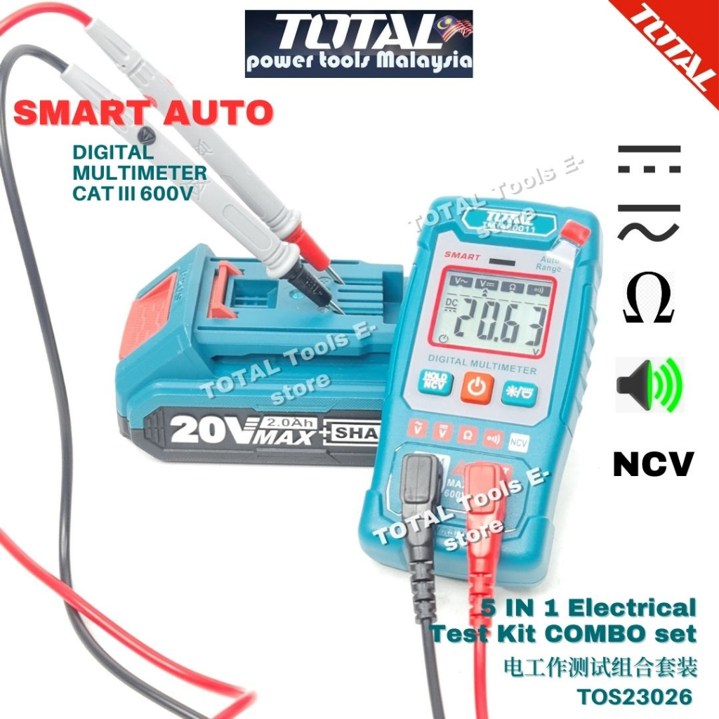 TOTAL 5 IN 1 Electrical Test Kit COMBO set (Limited edition) Digital ...