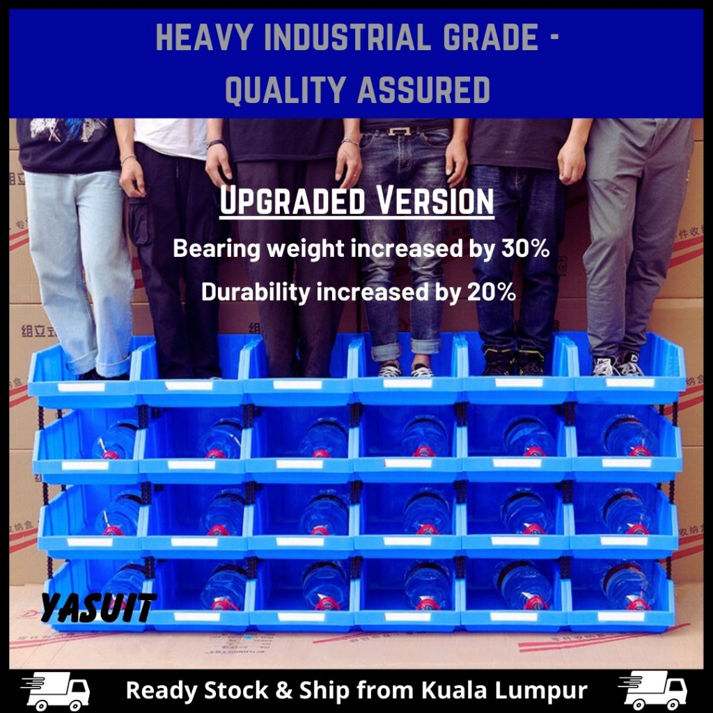 Heavy Duty Compartment Bin 6 or 12 sets Part Bin Storage Rack Plastic ...