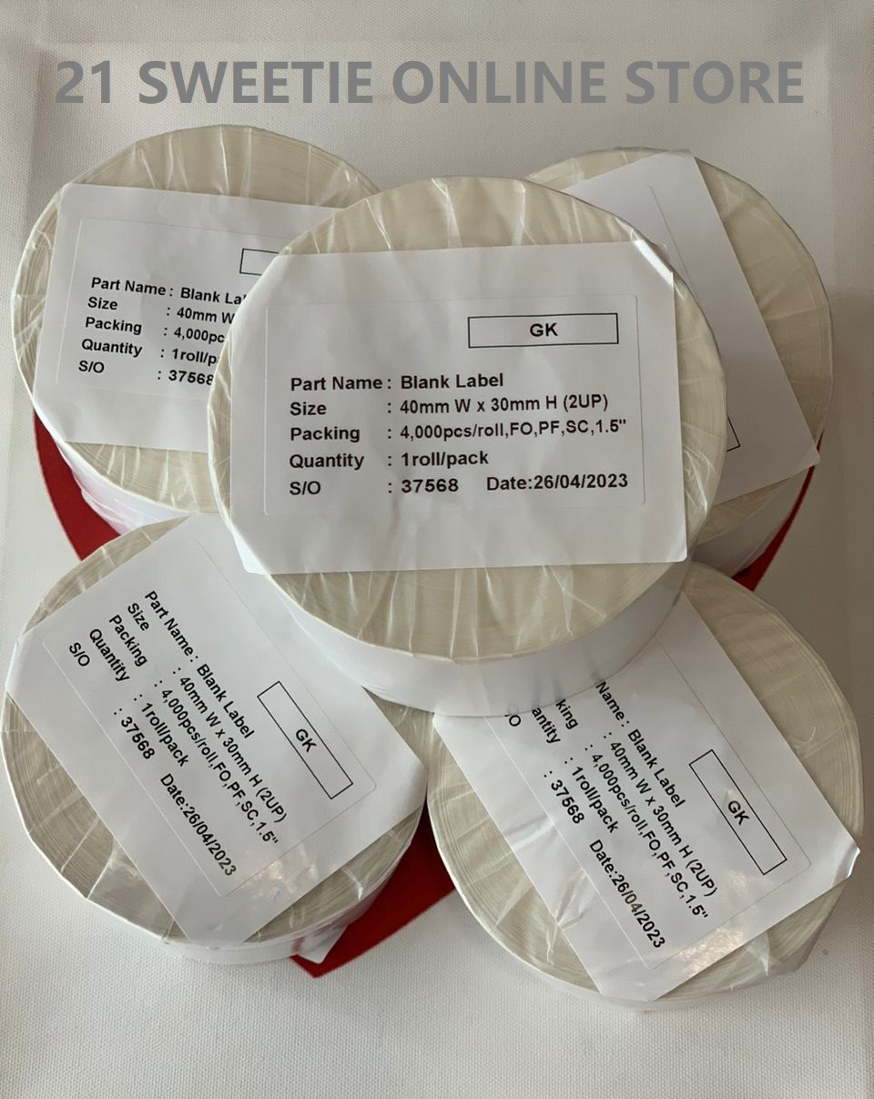 PREMIUM 40x30 Blank Barcode Label 2 Panel Art Paper Sticker Avery ...
