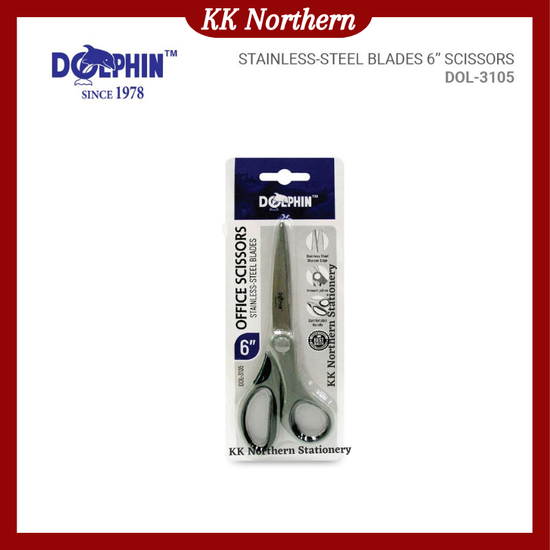 Dolphin Scissors Stainless-Steel Blades Scissors (5"/ 6"/ 7"/ 8") Heavy ...