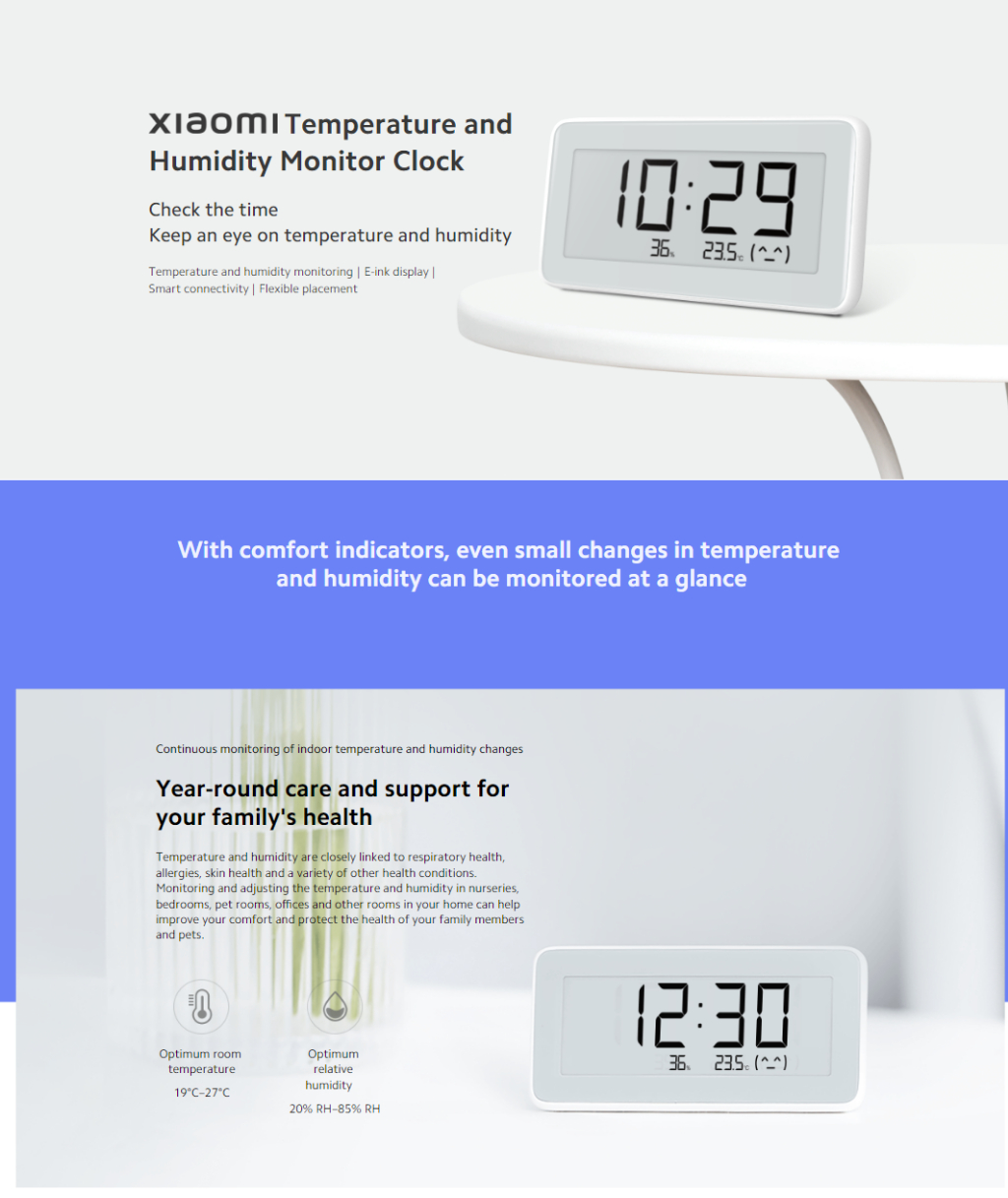 (Global) Xiaomi Mi Temperature And Humidity Monitor 2 | Mi Temperature ...