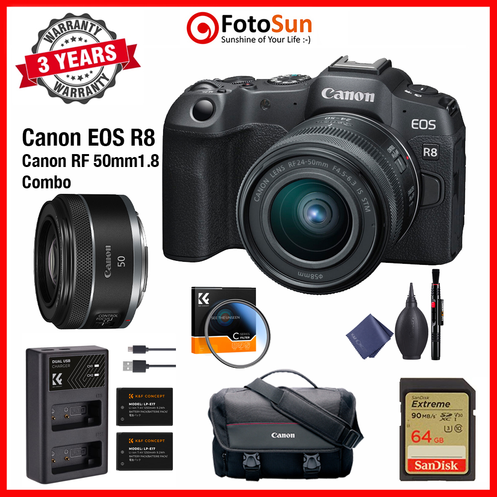 Canon EOS R8 body / R8 kit 24-50mm Combo 3 years Canon Malaysia ...