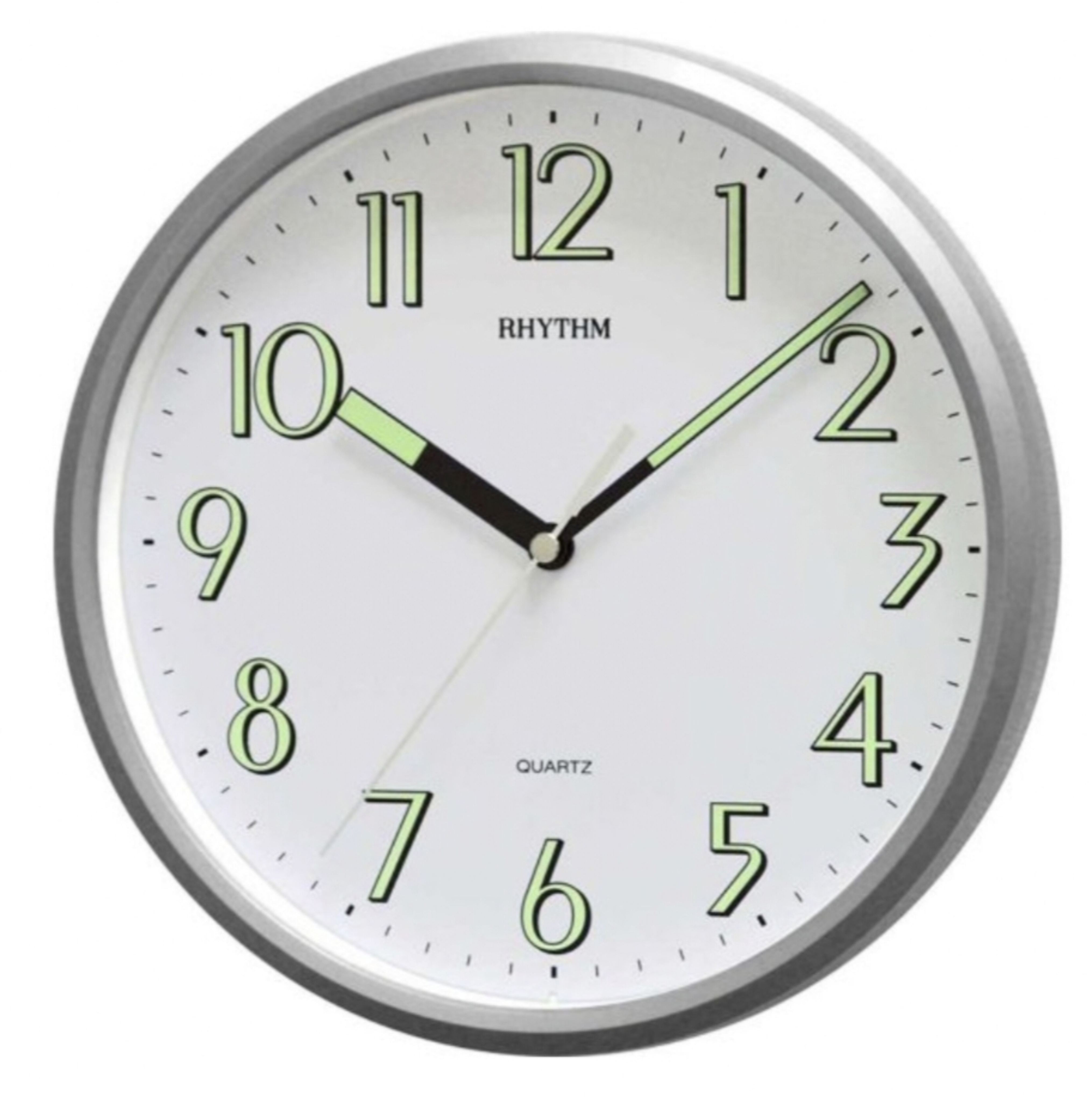 100%ORIGINAL RHYTHM Luminous Analogue Wall Clock CMG727(Jam Dinding ...
