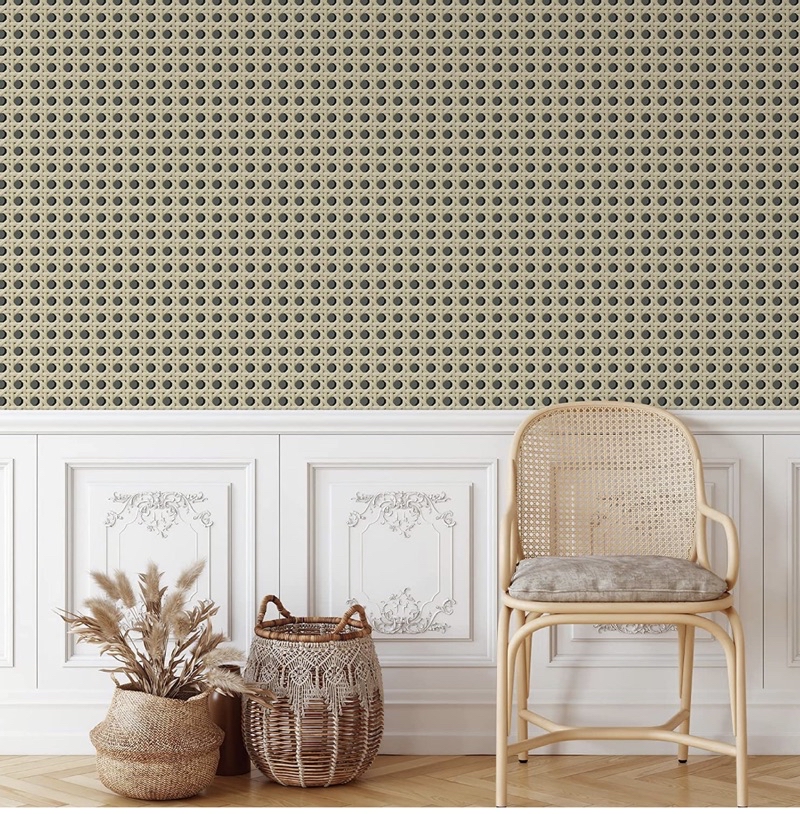 DIY Rattan Wallpaper Cane Rotan Home Decor Paper Peel and Stick ...