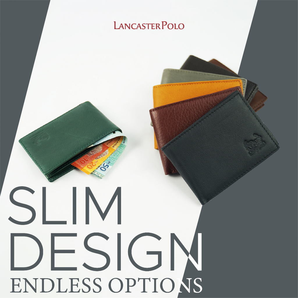 Lancaster Polo Men’s Top Grain Leather Slim Bi-Fold RFID Protection ...