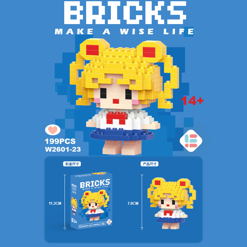 3D Mini Building Block Cute Character Model Nano Block Cartoon block ...