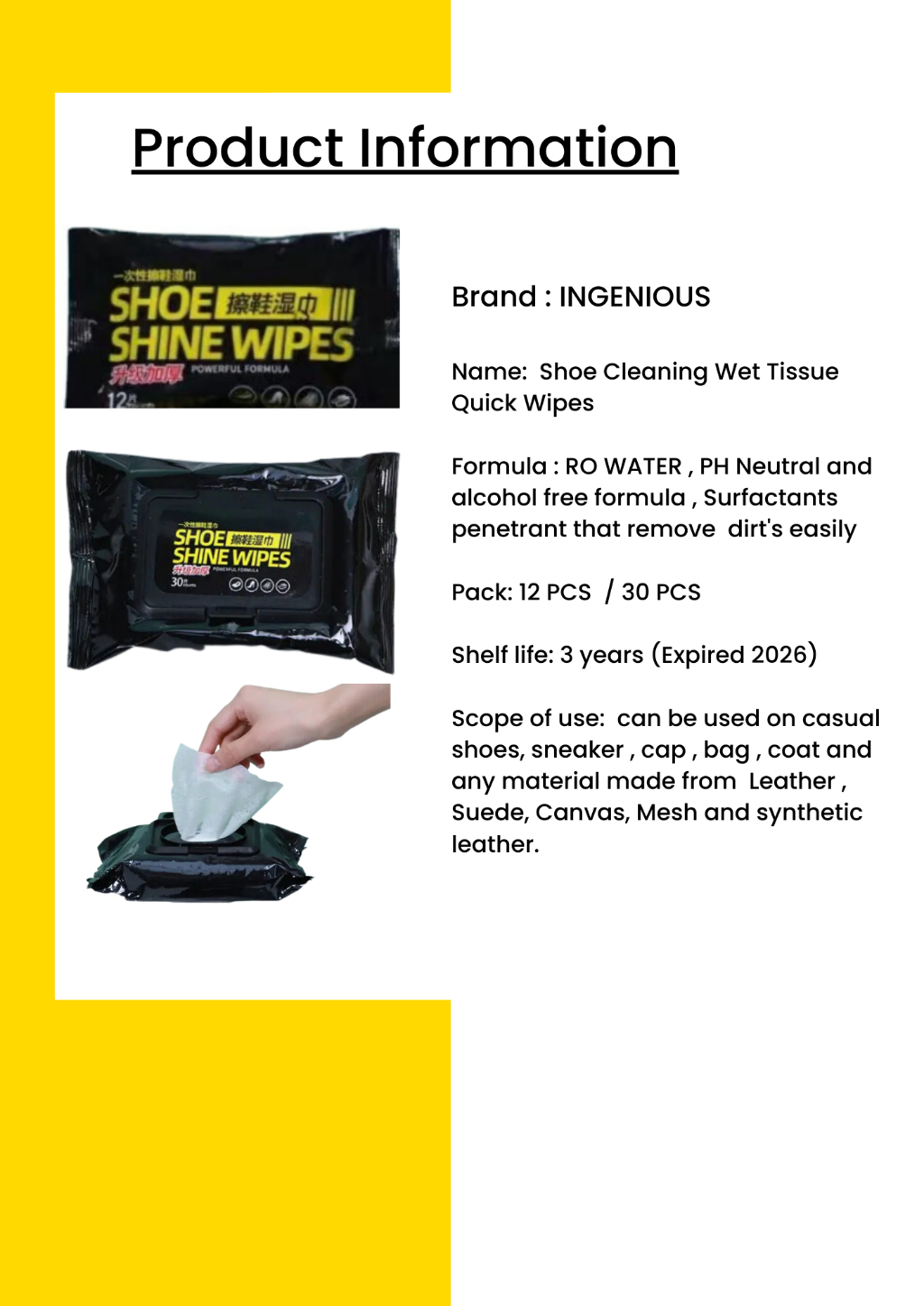 CHEAPEST Shoe Cleaning Wet Tissue Quick Wipes Sneakers Care Shoes ...