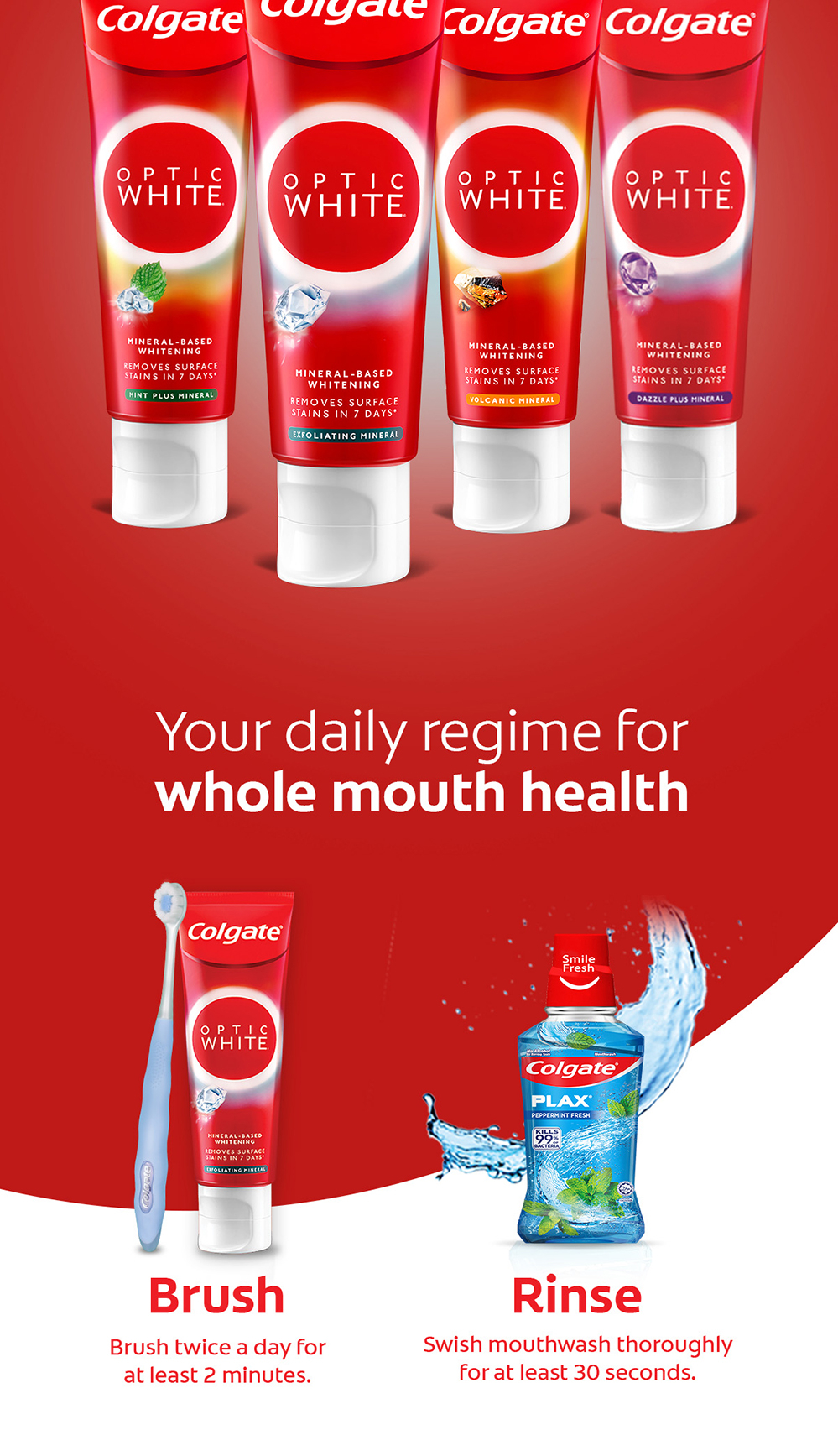Colgate Optic White Exfoliating Mineral Toothpaste Value Pack (100g x 2 ...