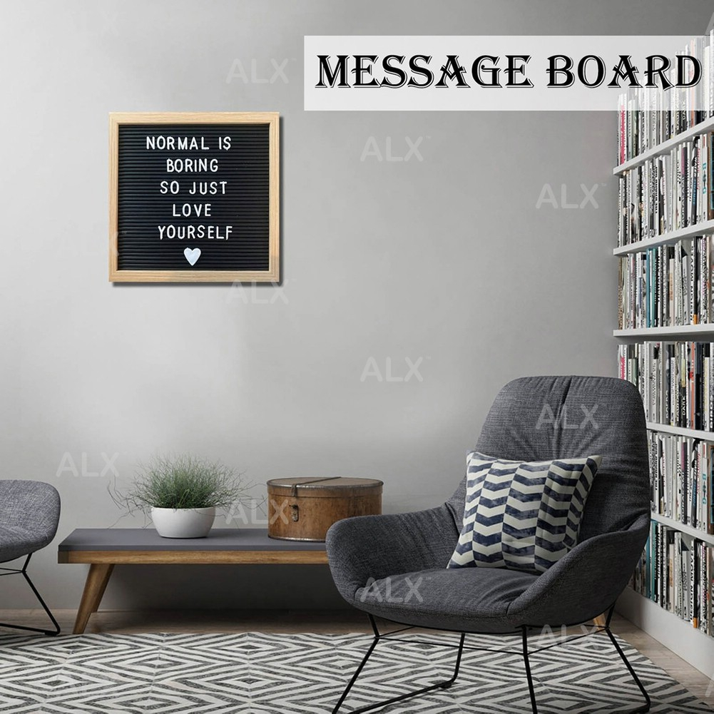ALX Wooden Frame Message Board DIY Set Changeable Letter Symbol Home ...