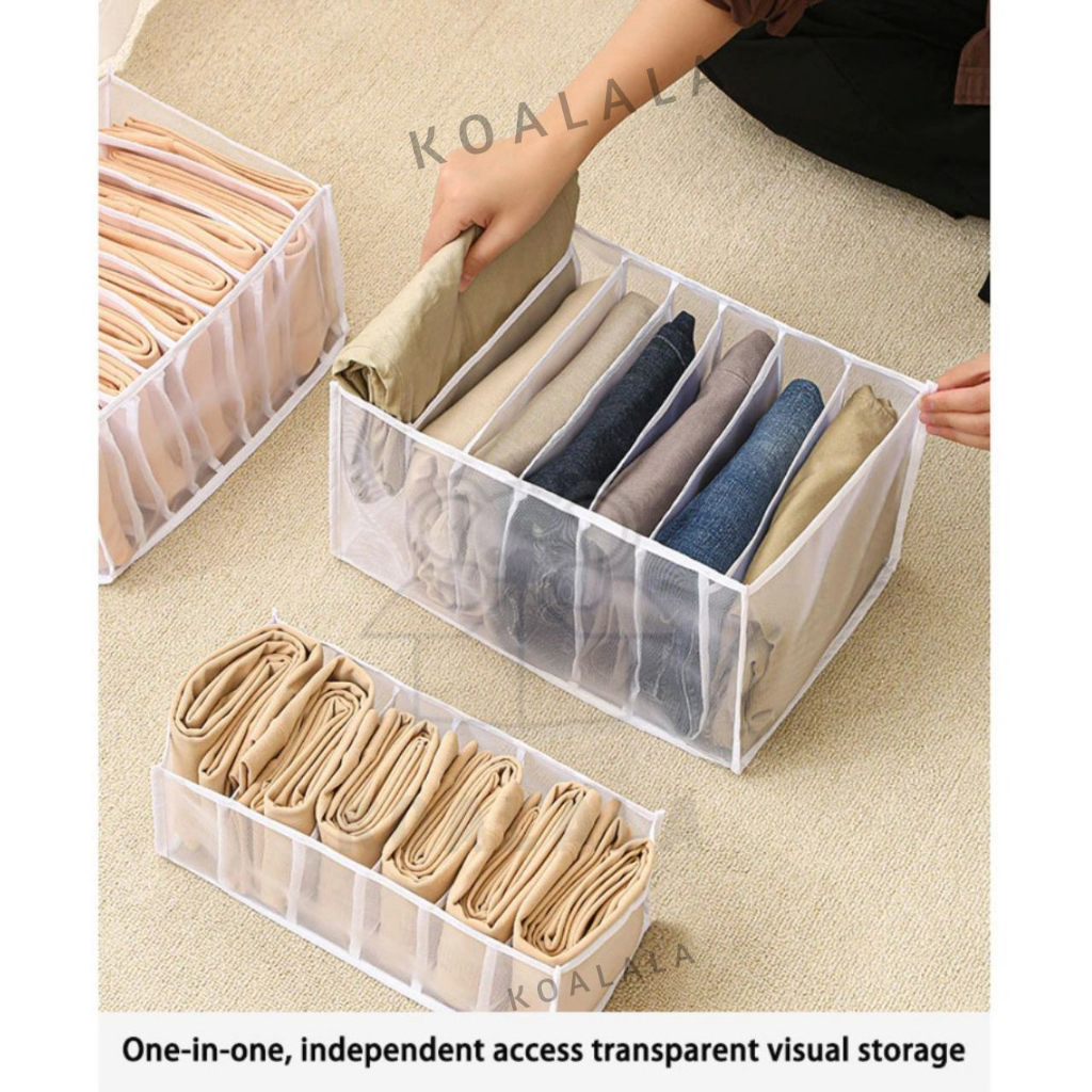 6/7/9/11 Grids Underwear Tudung Clothes Organiser Box Stackable ...