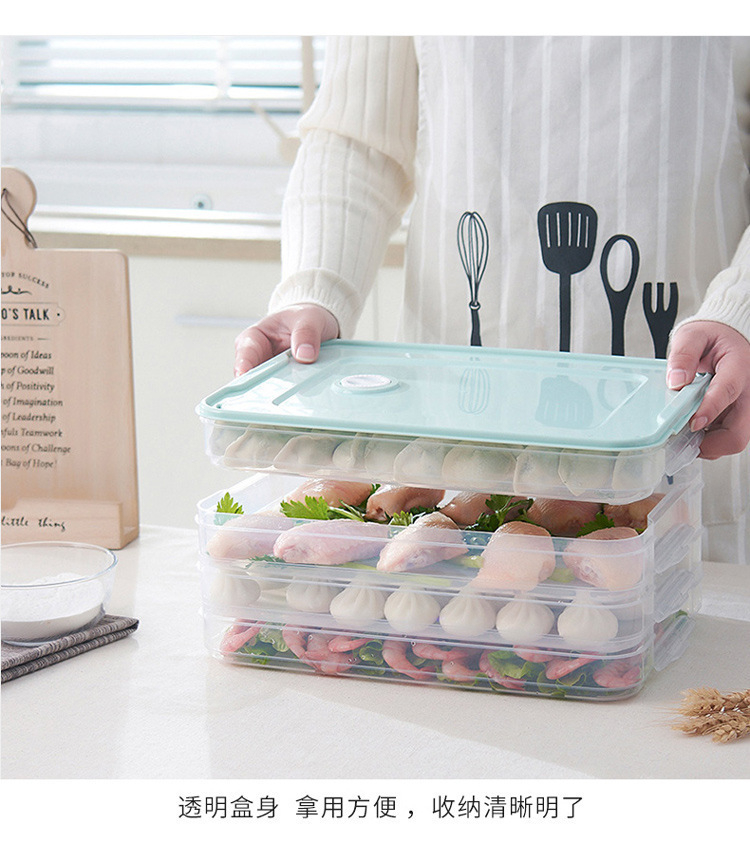 💝圆通馆💝 Multilayer Frozen Dumpling Storage Box Refrigerators Receive Egg ...