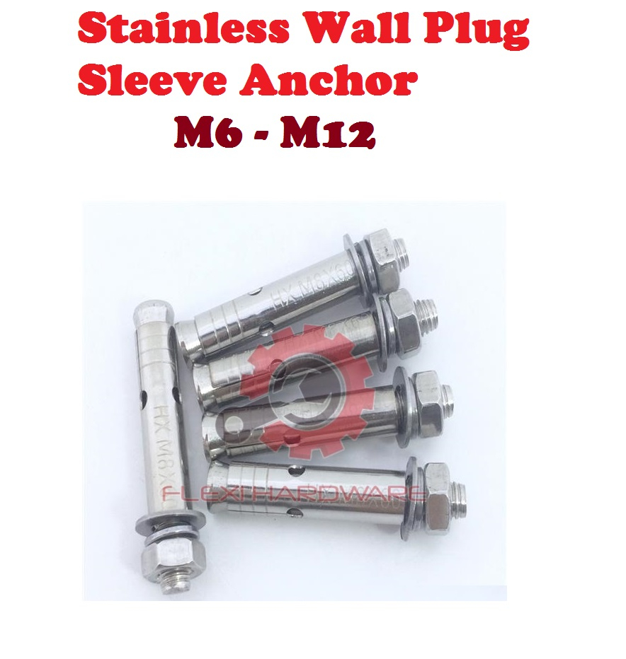1PCS Stainless Wall Plug Wallplug Sleeve Anchor Plug M6 - M12 | Shopee ...