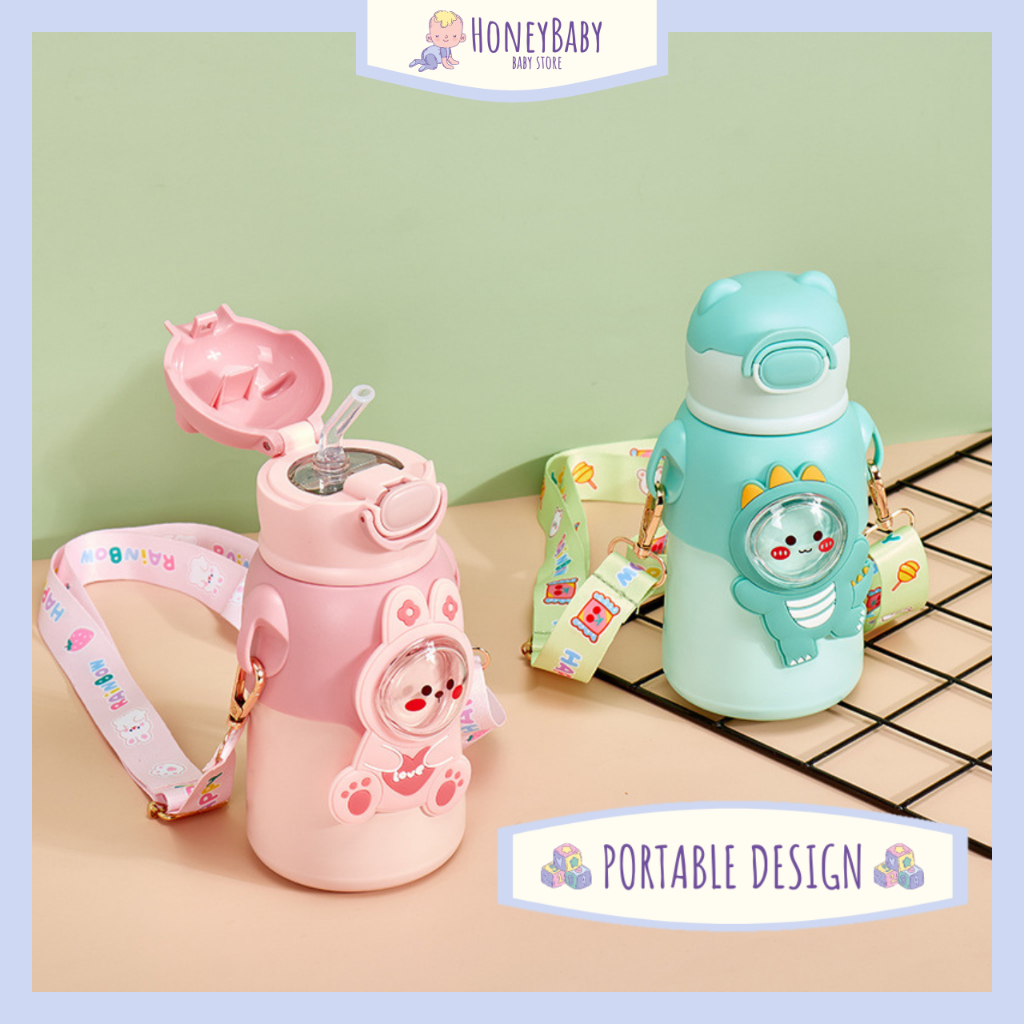HONEYBABY Bottle Thermos Bottle Kids With Straw Water Bottle Kids ...