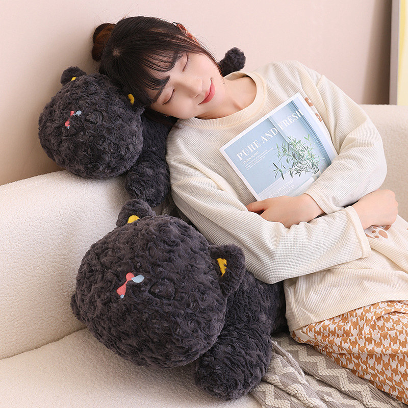 Sleeping Cat Plush Toy Pillow Cartoon Cute Kitten Soft Comfort Sleep ...