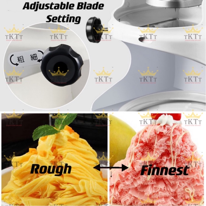 TKTT Commercial Electric Ice Shaver Machine Snowflakes Snow Ice ...