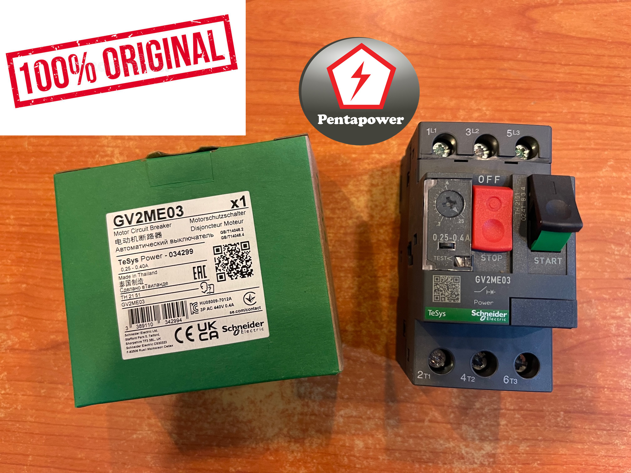 SCHNEIDER GV2ME03 TeSys GV2-Circuit breaker-thermal-magnetic- 0.25...0 ...