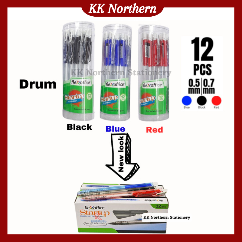 FLEXOFFICE STARTUP SMOOTH INK PEN 0.5mm / 0.7mm(12 pcs/Drum ...