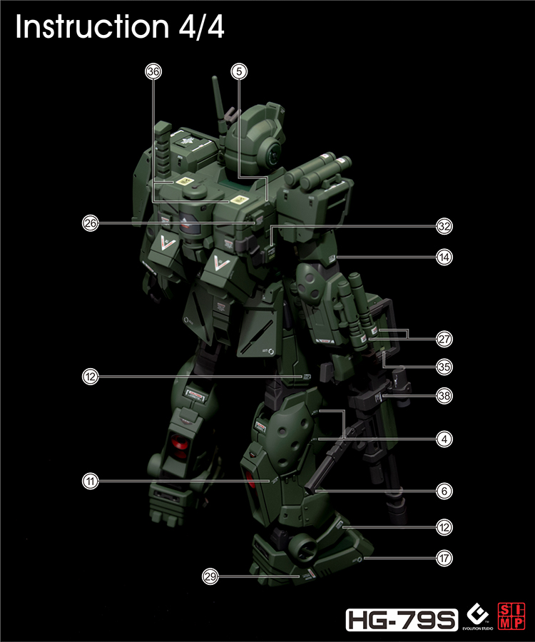 (Evo) Waterslide Decal - HG 1/144 GM Spartan (Fluorescent) RGM-79S HGUC Model Kit Water Sticker ...