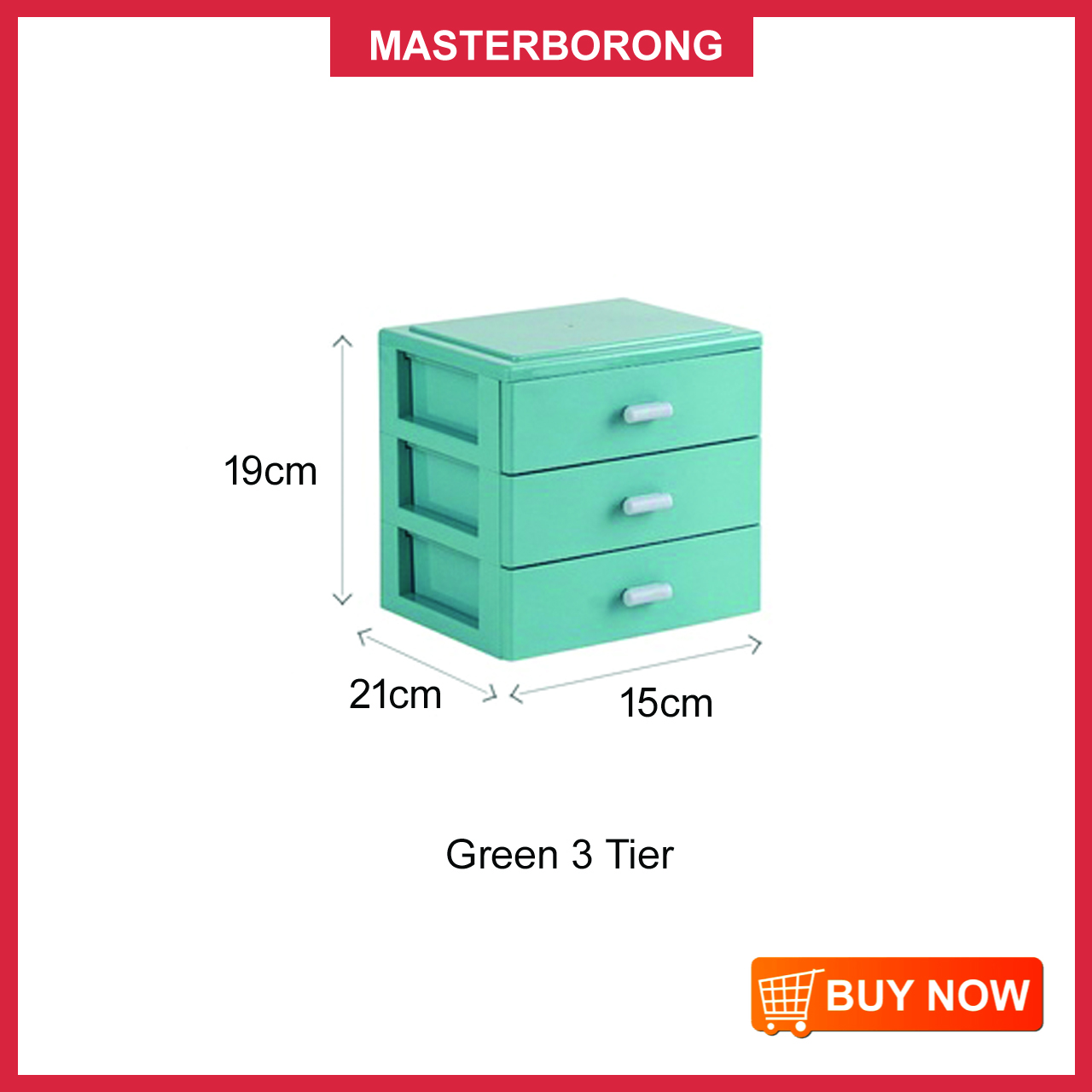 masterborong 3 Tier Drawer Multi Purpose Storage Box Stationery ...