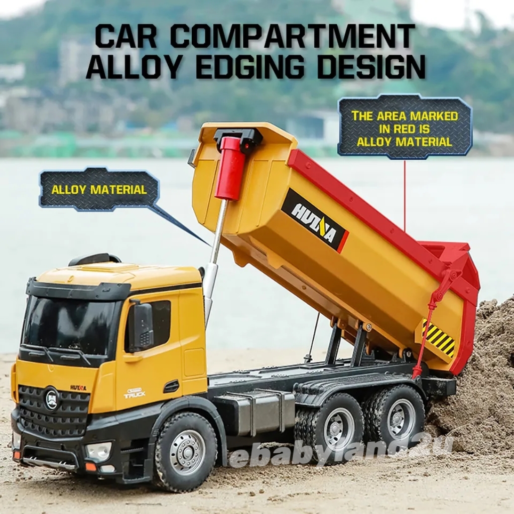 RC HUINA 1573 RC Dump Truck 1:14 2.4GHz 10CH Remote Control Engineering ...