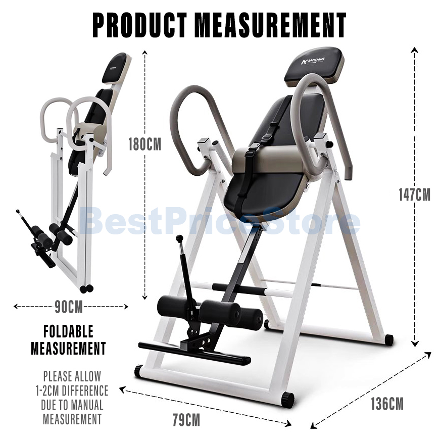 BPS Top Grade Foldable Inversion Table Therapy Tables Pain Relief Back ...