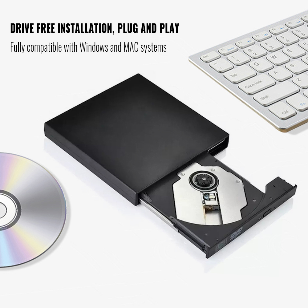External CD DVD Drive USB Slim Portable External DVD Player Optical ...