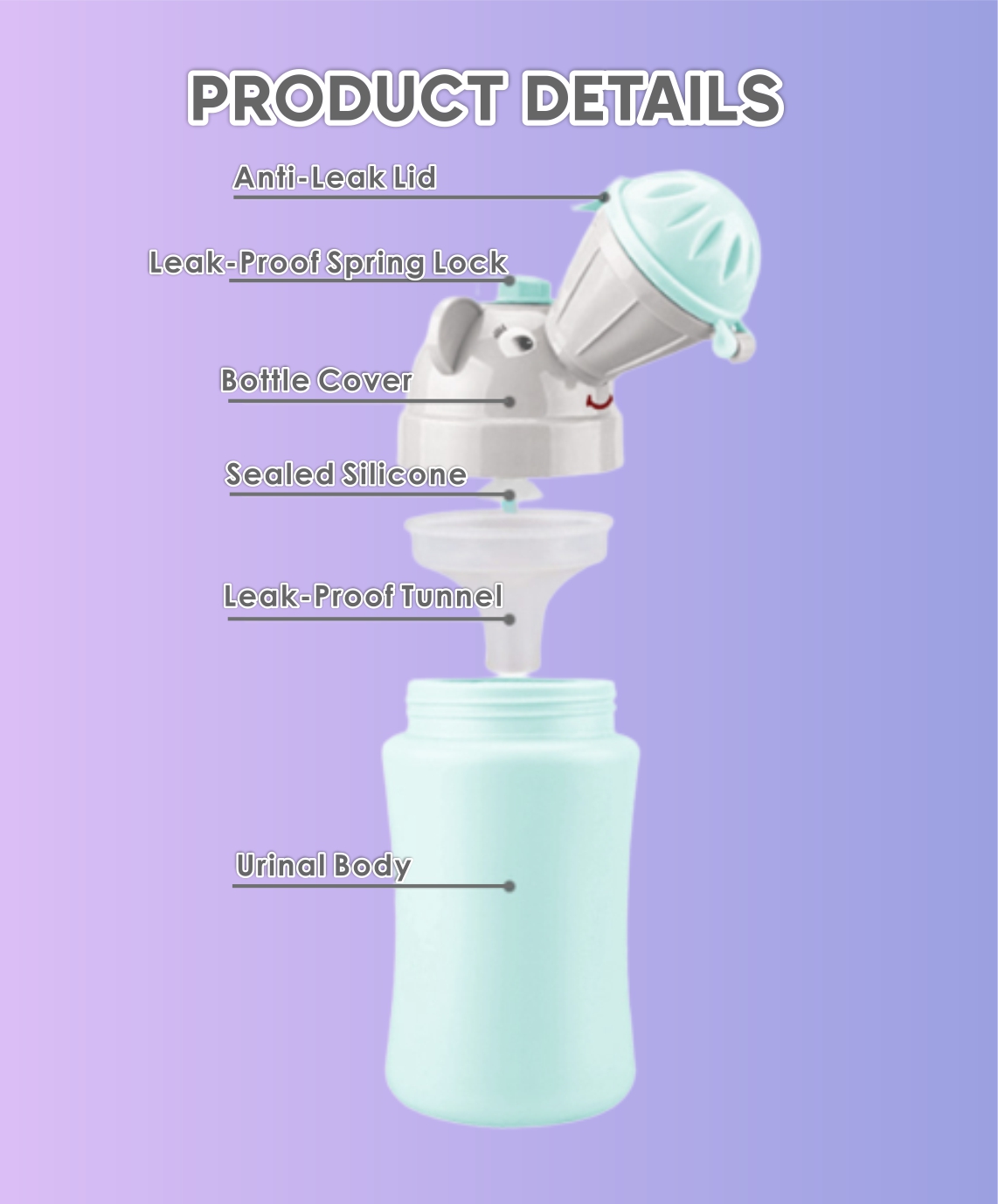 Kid Pee Bottle (500ml) for Boys & Girls Bekas Kencing Kanak Kanak ...