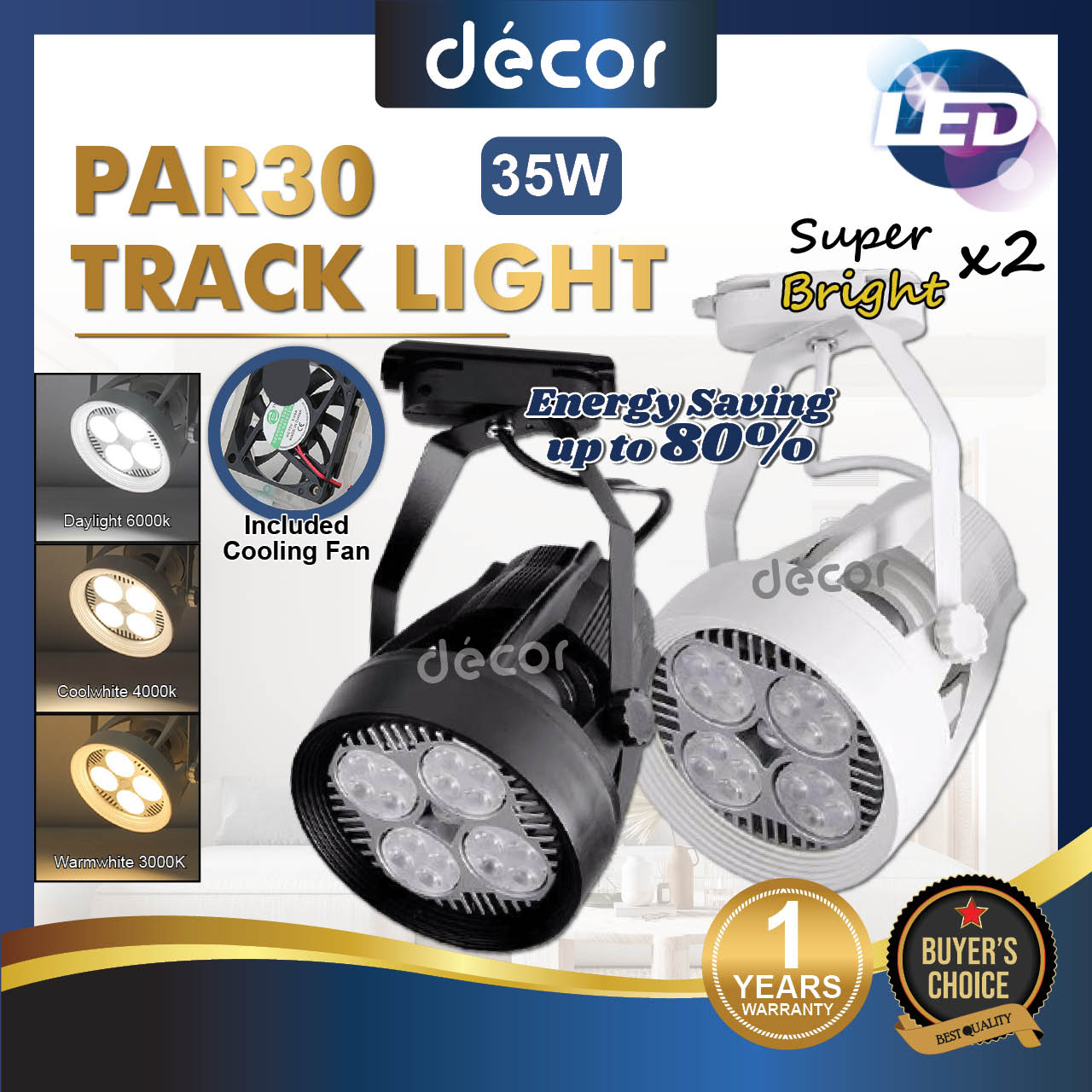 LED Track Light PAR30 Casing PAR30 BULB Mentol Black / White E27 Holder Shop Light Lampu Track ...