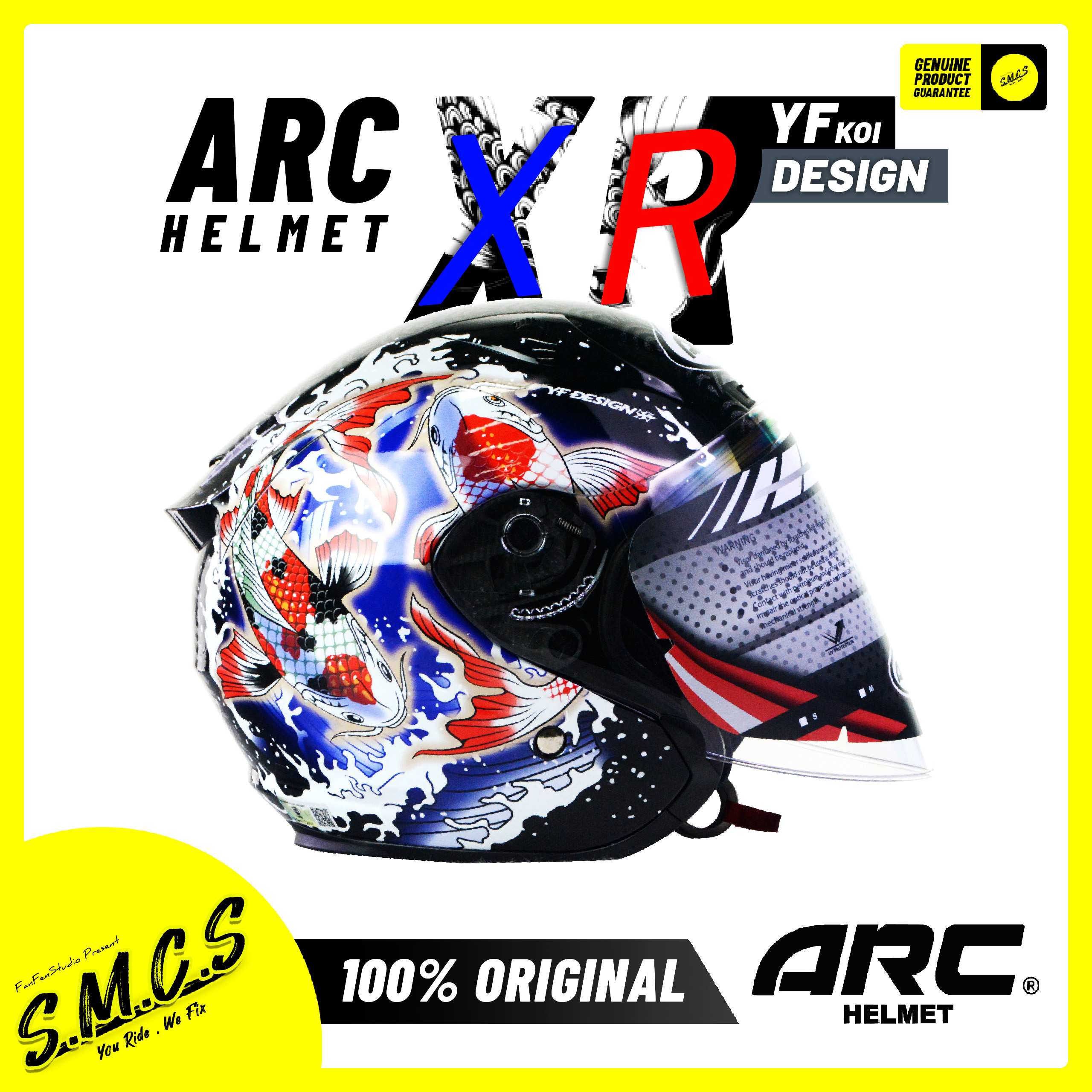 ARC YF KOI XR Helmet 100% Original Sirim | Topi Keledar ARC Ikan Helmet ...