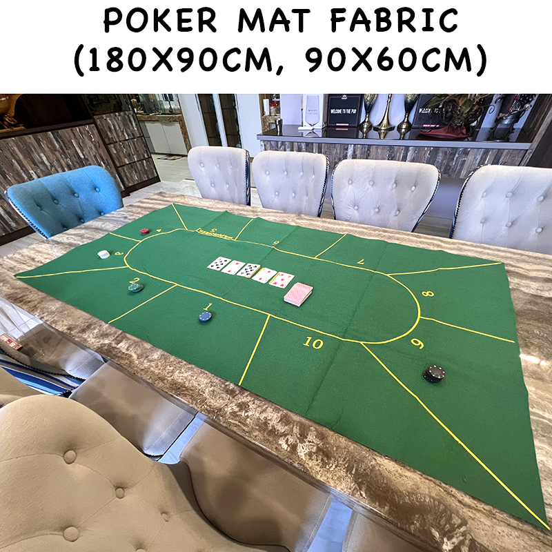 180 x 90cm / 90 x 60cm Texas Hold'em Poker Mat Fabric Tabletop Card ...