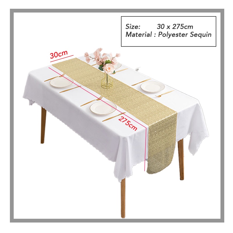 Sequin Table Runner Cloth Blink Placemat Deco Banquet Wedding Pelapik ...