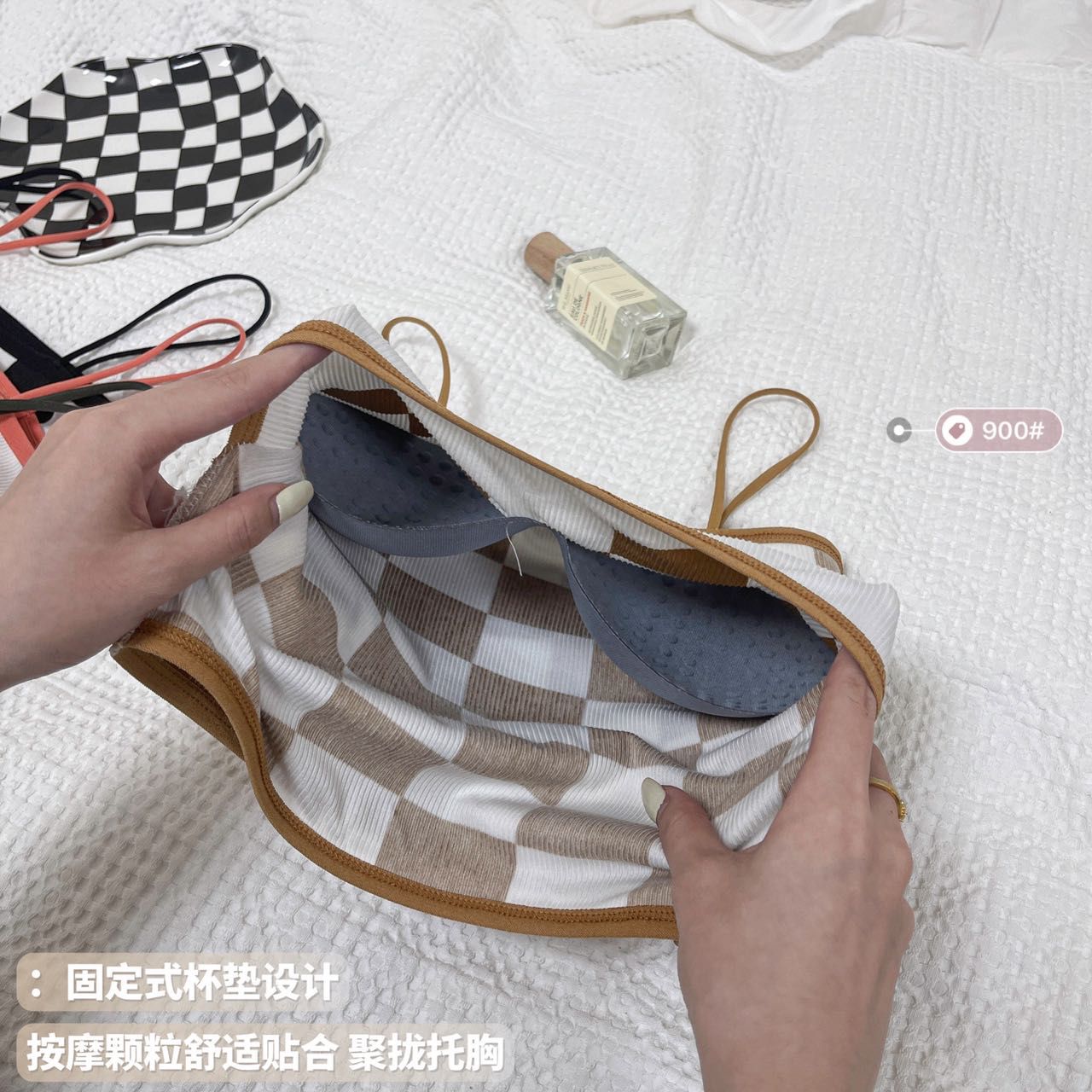 Ready stock-Grid Padded Strap Crop Singlet /Singlet Women Tanks ...