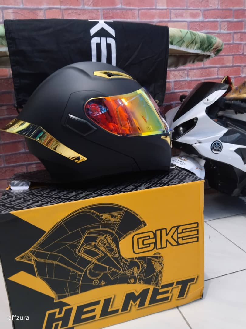 QIKE Flip up Helmet Modular Motorcycle Helmet Double Lens Built-in Sun ...