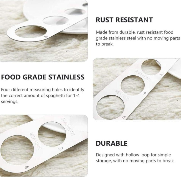 1 Pc Stainless Steel Spaghetti Measure Tool Pasta Noodle Measurer 4 ...