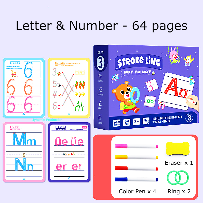 Writing Book Reusable Writing Book Early Learning Book For Kids Buku ...