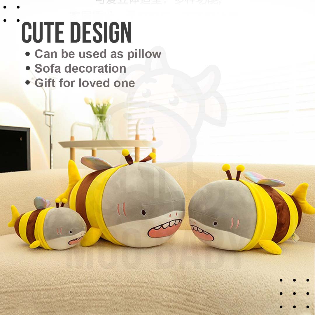 ⭐Moo Baby Shark Bee Patung Shark Plushie Plush Toy Pillow Plushie ...