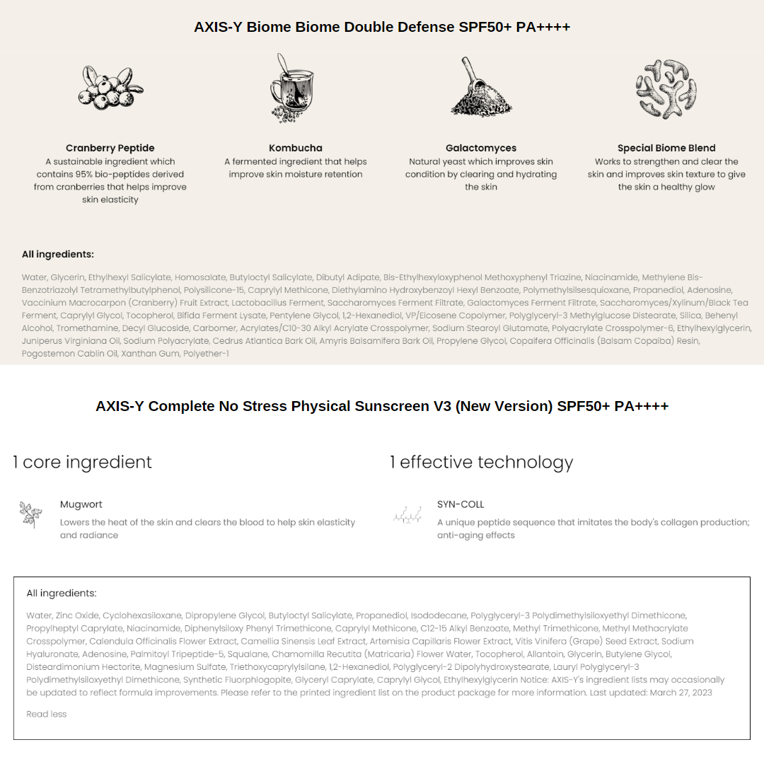 Axis-Y Complete No Stress Physical Sunscreen V3 (New Version) / Biome ...