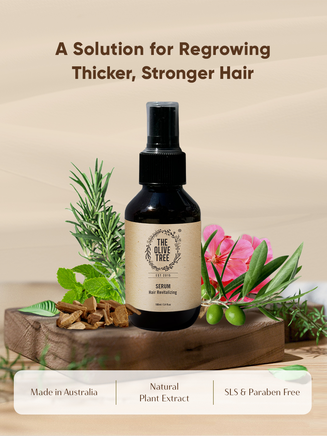 The Olive Tree Hair Revitalizing Serum / Serum Rambut Keguguran (100ml ...