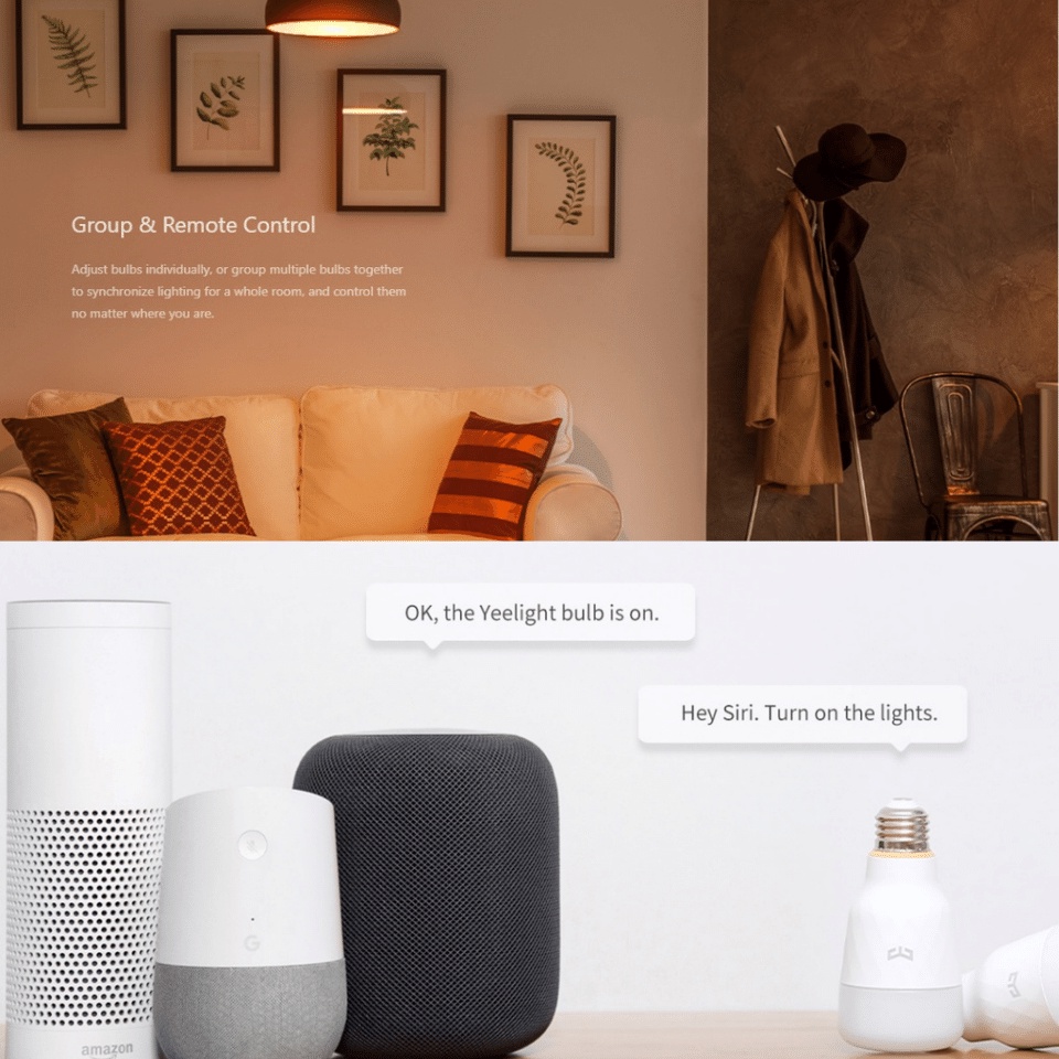 Yeelight Smart LED Bulb 1S Dimmable WiFi APP Control Warm White WiFi ...