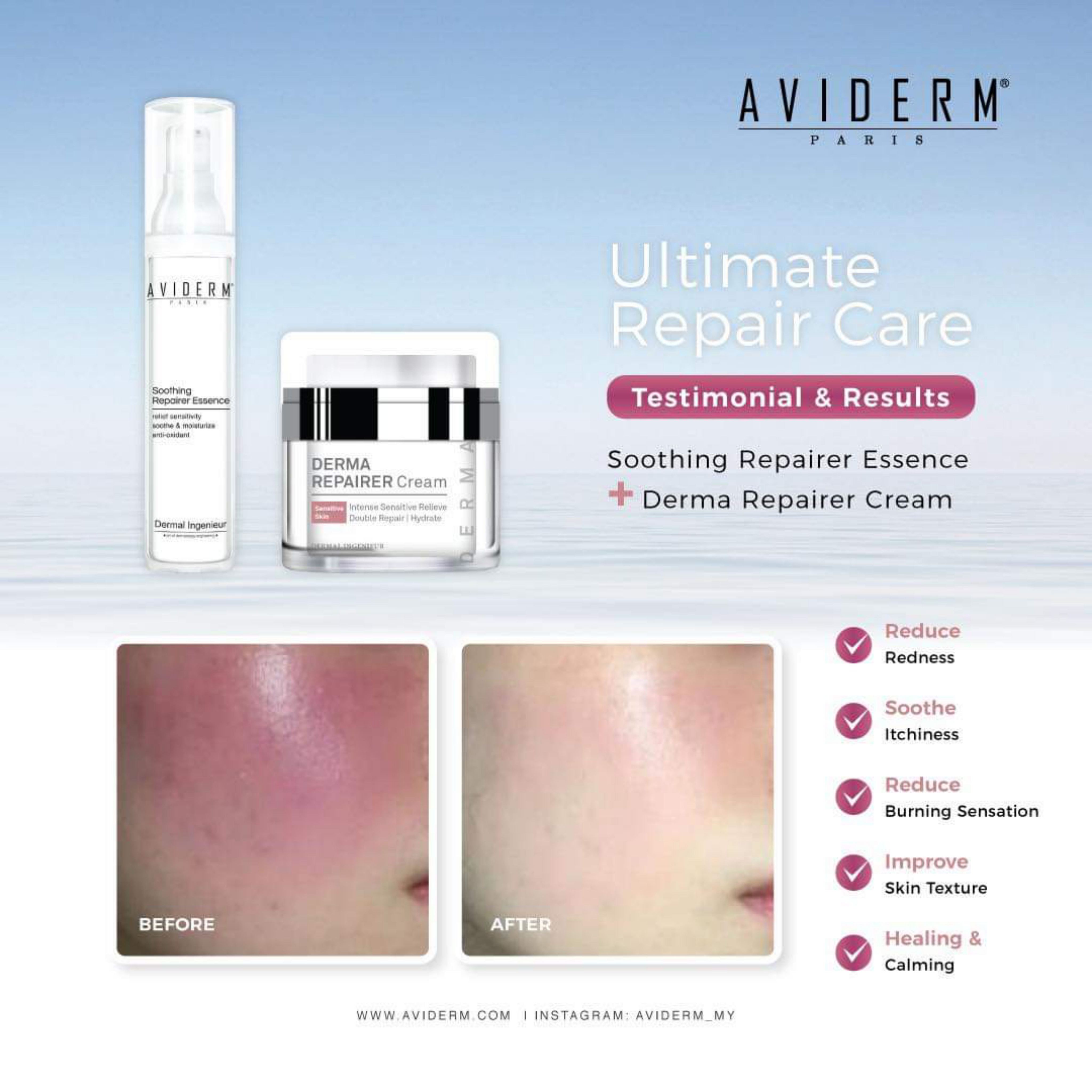 AVIDERM Soothing Repairer Essence 强效| 屏蔽重拾| 修复肌肤| 精华 (50ml) [Exp 2028 ...