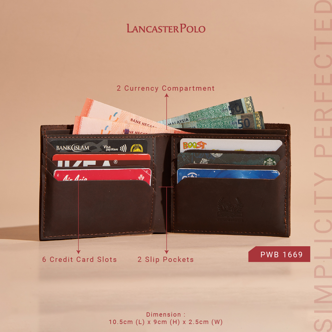 Lancaster Polo Full Grain Crazy Horse Leather Bifold Wallet – PWB 1669/ ...