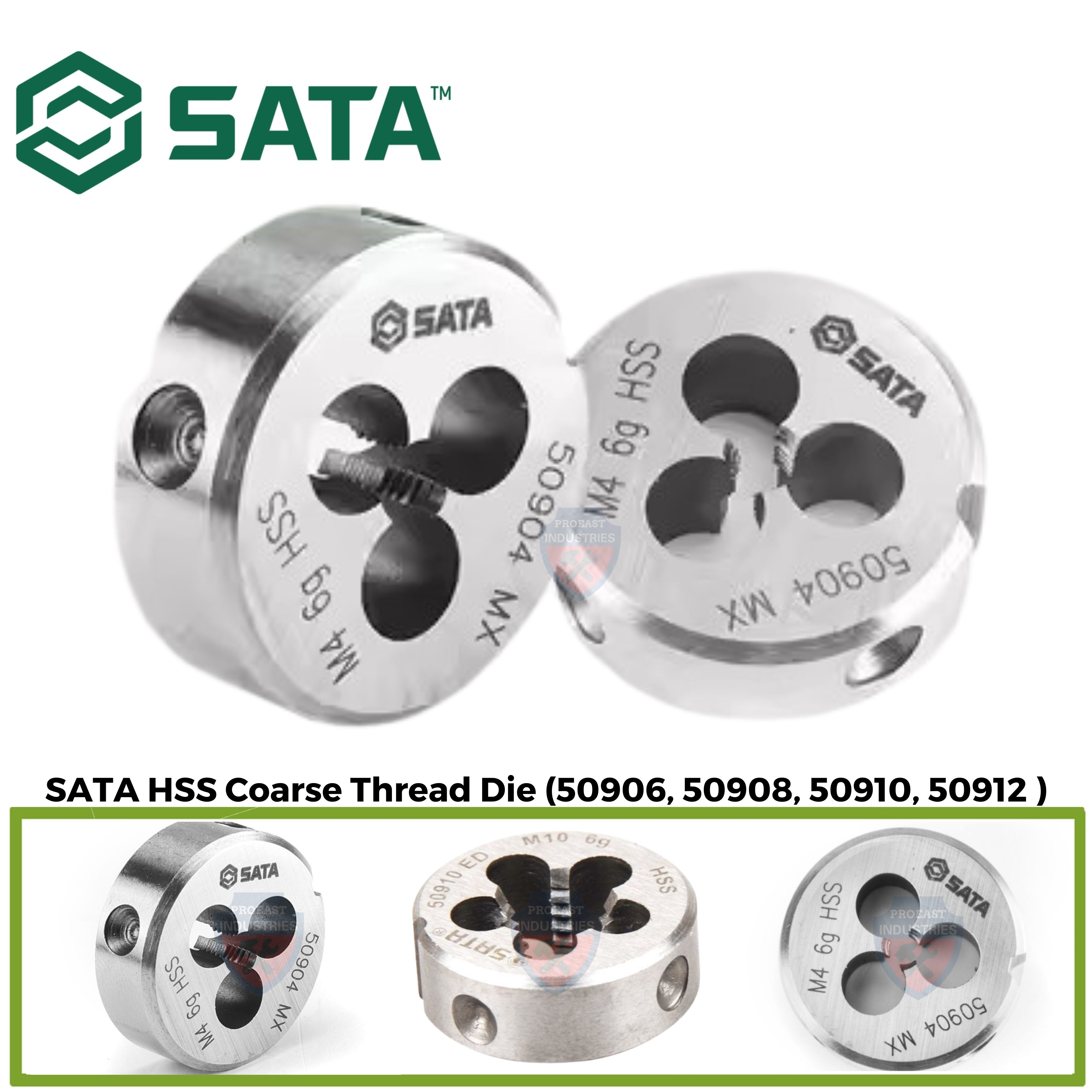 SATA HSS Coarse Thread Die ( 50906 M6x1.0MM, 50908 M8x1.25MM, 50910 ...