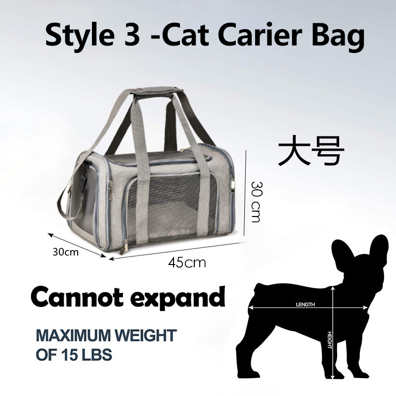Expandable Pet Bag Carrier Large Cat Backpack Carrier Cat Beg Carrier ...