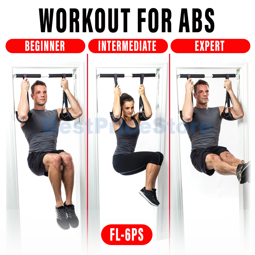 BPS Promo Iron Gym Chin Up Pull Up Bar 2 Hole Position Doorway Workout ...