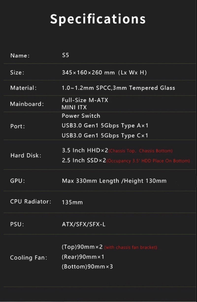 METALFISH S5 Computer Case Gaming PC Chassis Support MATX/ITX 24.5*24 ...