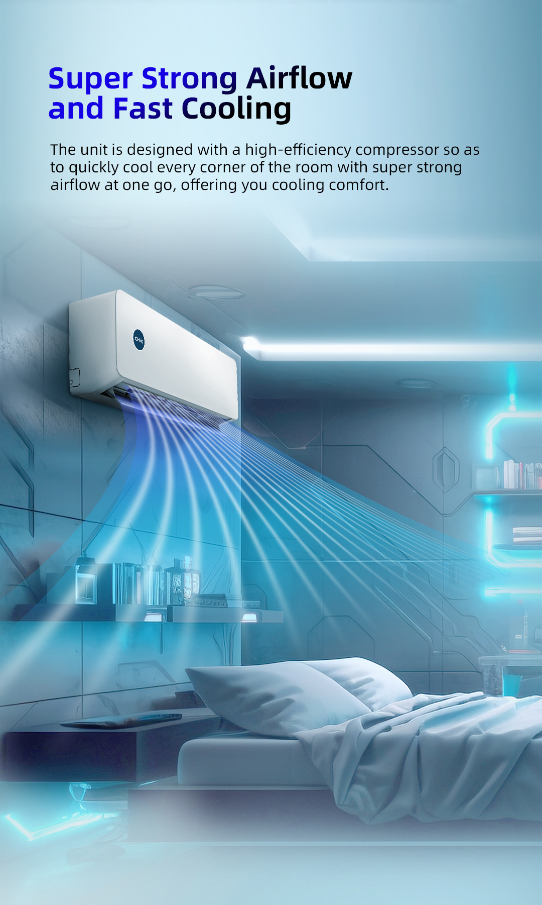 CHiQ Non-Inverter Air Cond R32 Air Conditioner 9K-12K BTU Fast Cooling ...